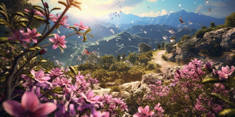 Frangipani Beauty Flower and Leaf Story Wallpaper Background Stock ...