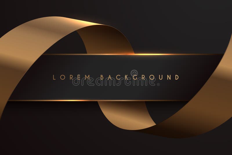 Franja Negra Con Fondo De Cinta Dorada Ilustración del Vector ...