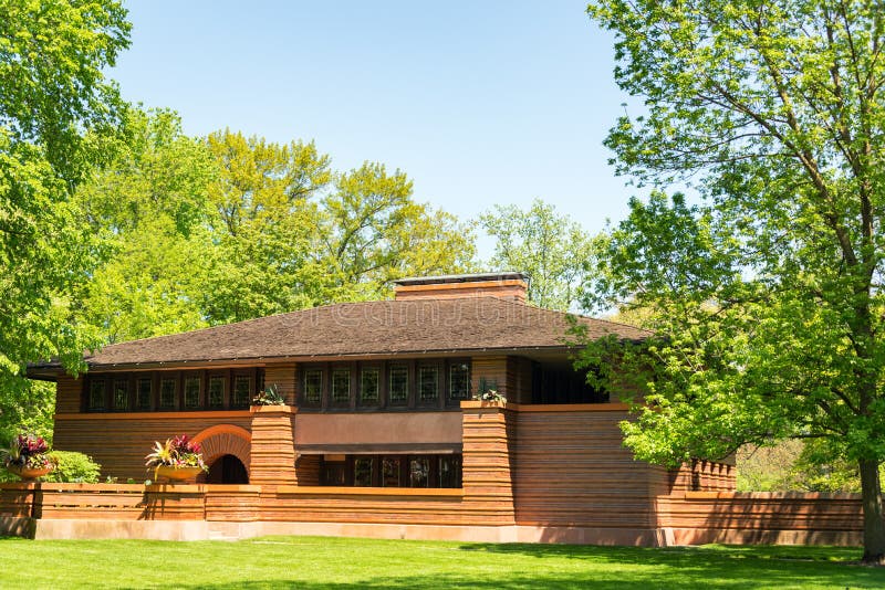 Frank Lloyd Wright House in Oak Park Editorial Photo - Image of front ...
