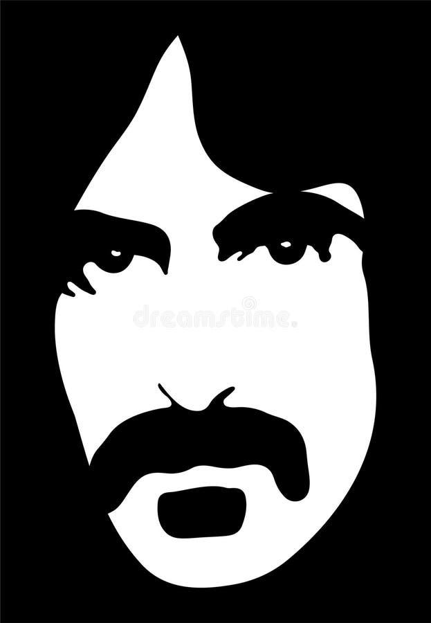 Frank Zappa Black and White Stencil Portrait Editorial Stock Photo ...