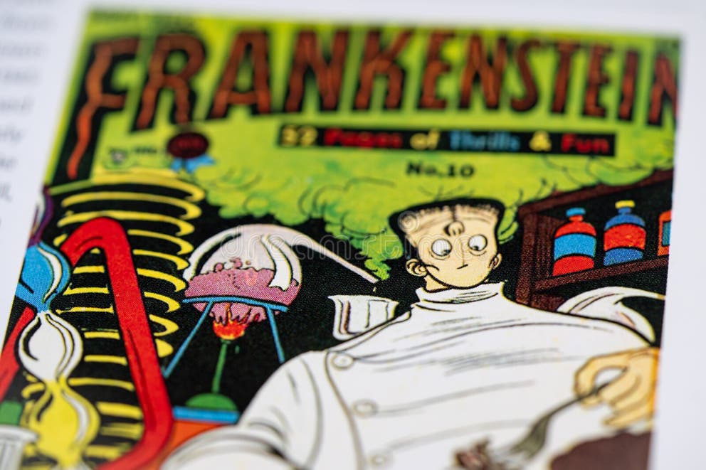 Frankenstein from a Comic Book. Editorial Photography - Image of action ...
