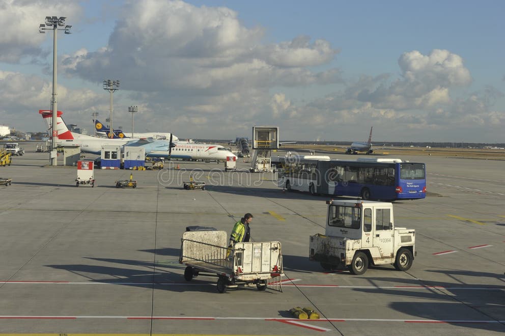 Frankfurt Airport, Boarding at Outer Positions Editorial Photography ...