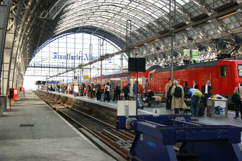 Frankfurt train station editorial photography. Image of people - 30712322