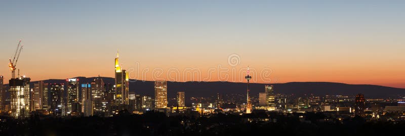 Frankfurt Germany Evening Skyline Stock Photo - Image of frankfurt ...