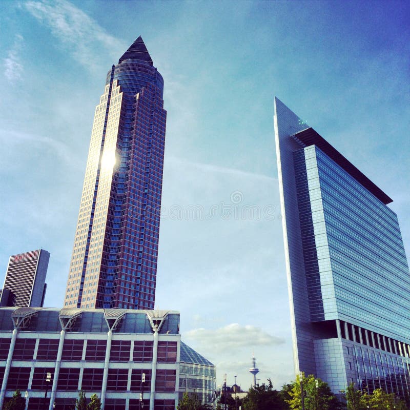 Frankfurt High Rise Buildings Stock Photo - Image of germany, frankfurt ...
