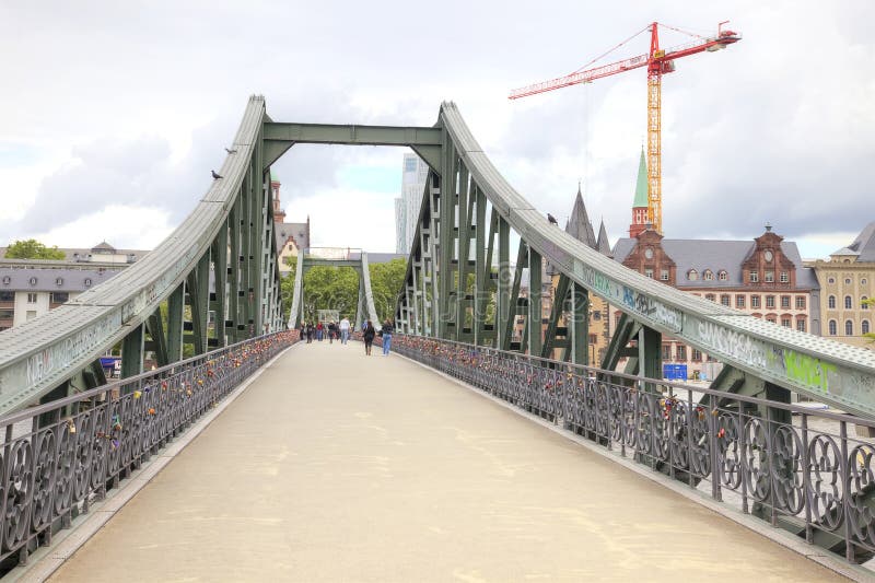 Frankfurt am Main. Bridge Over River Editorial Stock Image - Image of ...