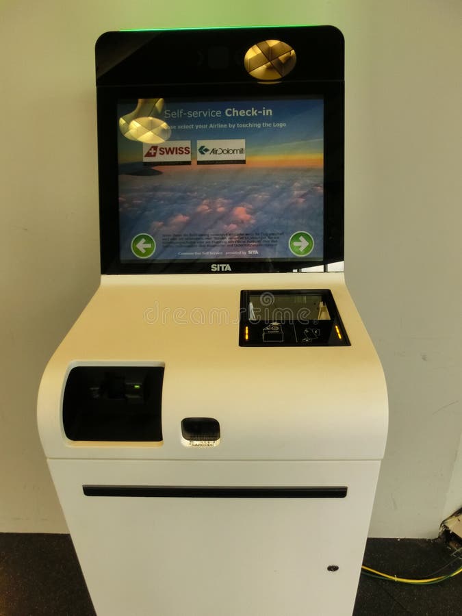 Self-service Check-in Facilities at Airport. Editorial Stock Image ...