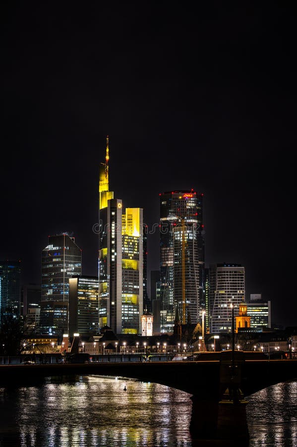 Frankfurt am Main, Germany - December 21, 2024: Night View of the City ...