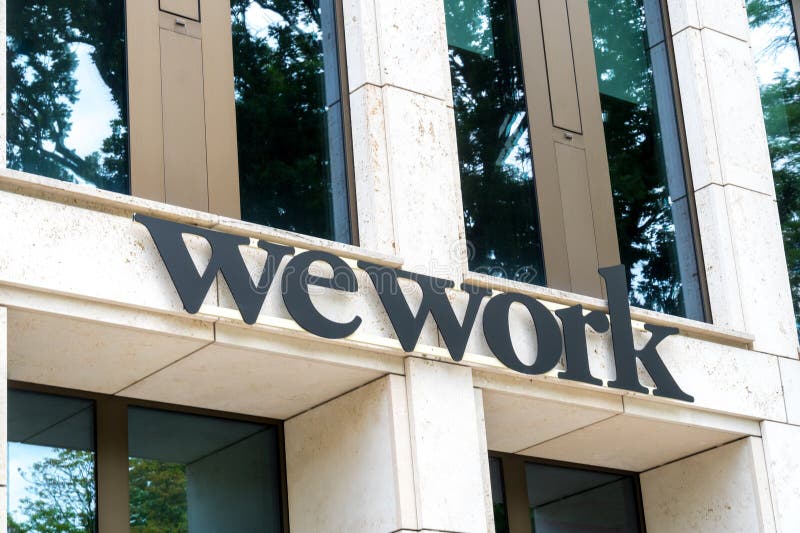 WeWork coworking space editorial stock photo. Image of label - 284516888