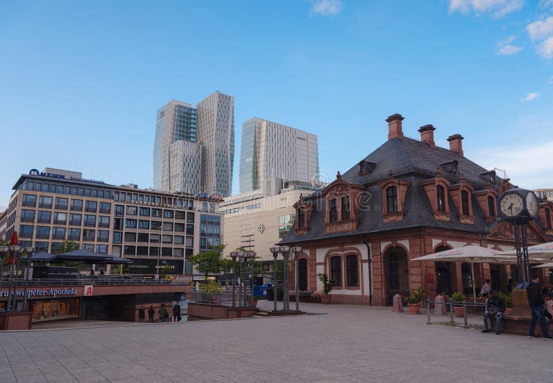 Frankfurt Main Hauptwache in Center District in Evening Light in ...