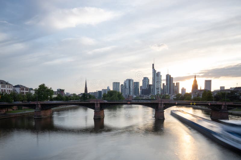 Frankfurt am Main Photographed from a Viewing Platform at Sunset with ...