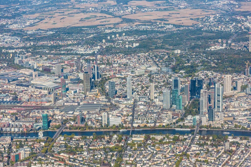 Frankfurt am Main Skyline - Aerial View Editorial Stock Image - Image ...