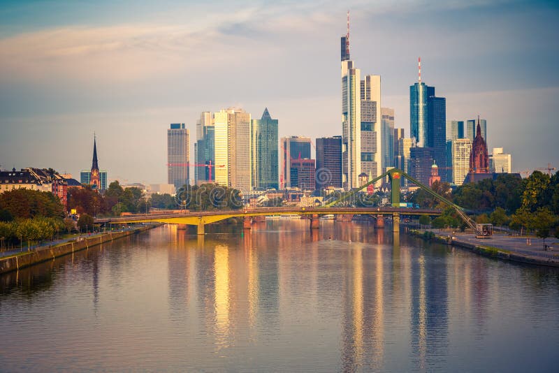 Frankfurt at morning stock image. Image of europe, buildings - 26696299