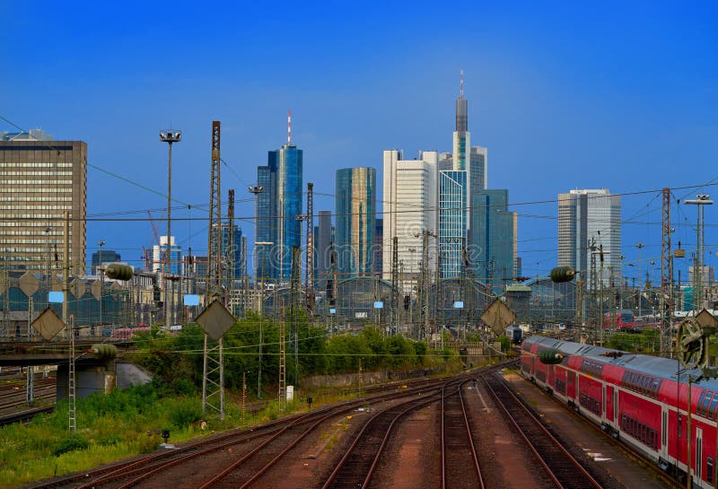 Frankfurt Skyline from Railway Station Germany Stock Image - Image of ...