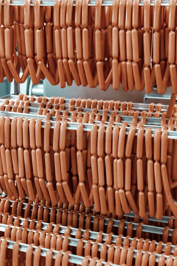 Frankfurter Sausage in the Factory Stock Photo - Image of delicious ...