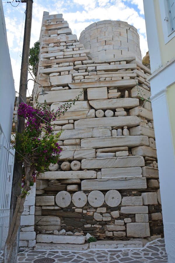 Ancient Frankish Castle on Paros Island, Cyclades, Greece Stock Photo ...