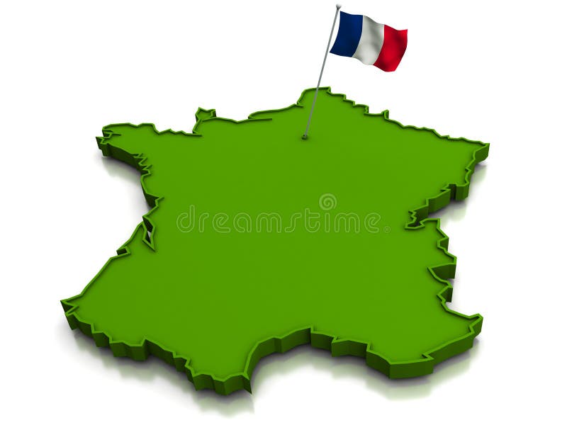 Frankrijk - Kaart en Vlag stock illustratie. Illustration of frankrijk ...