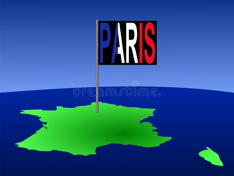 Frankrijk Met De Vlag Van Parijs Vector Illustratie - Illustration of ...