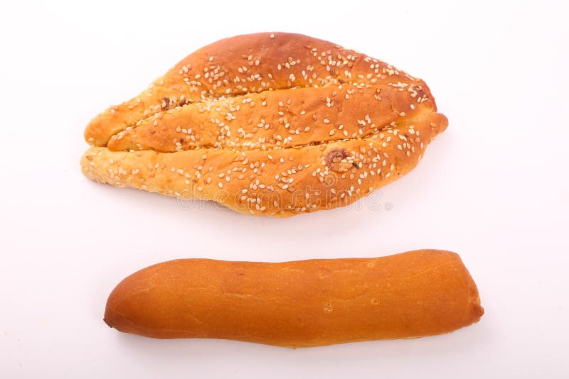 Franse Die Brood of Baguette Met Gebraden Ei Wordt Gediend Stock ...
