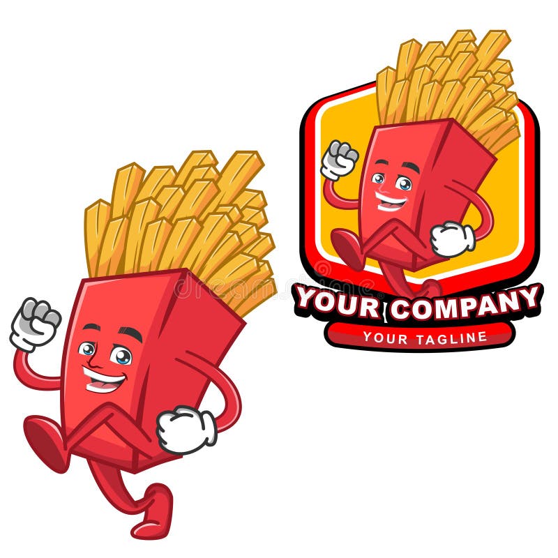 Frans Fries Cartoon Mascot Logo Template Stock Vector - Illustration of ...