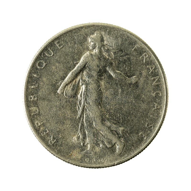 Het Franse Muntstuk Van De Frank Stock Afbeelding - Image of europees ...