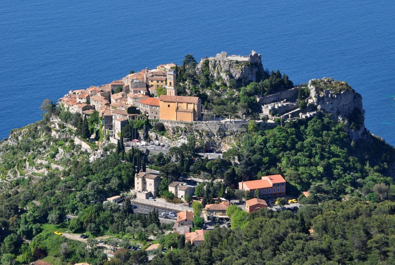 Franse Riviera, Eze-dorp, Beroemd Neergestreken Dorp Stock Foto - Image ...