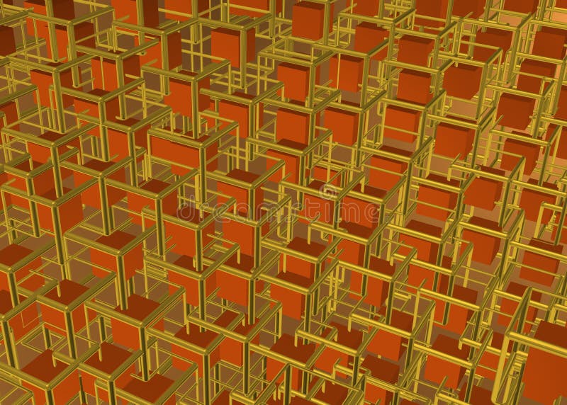 Sequence of Golden Square Structures Stock Illustration - Illustration ...