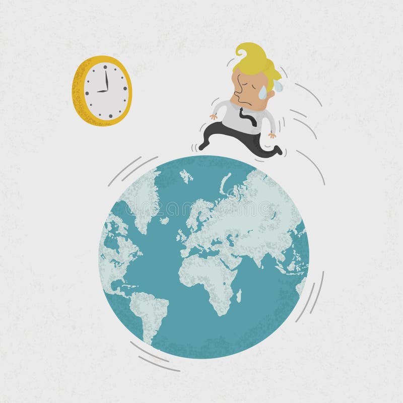 A Frantic Man Running Late for Work or an Appointment Stock Vector ...