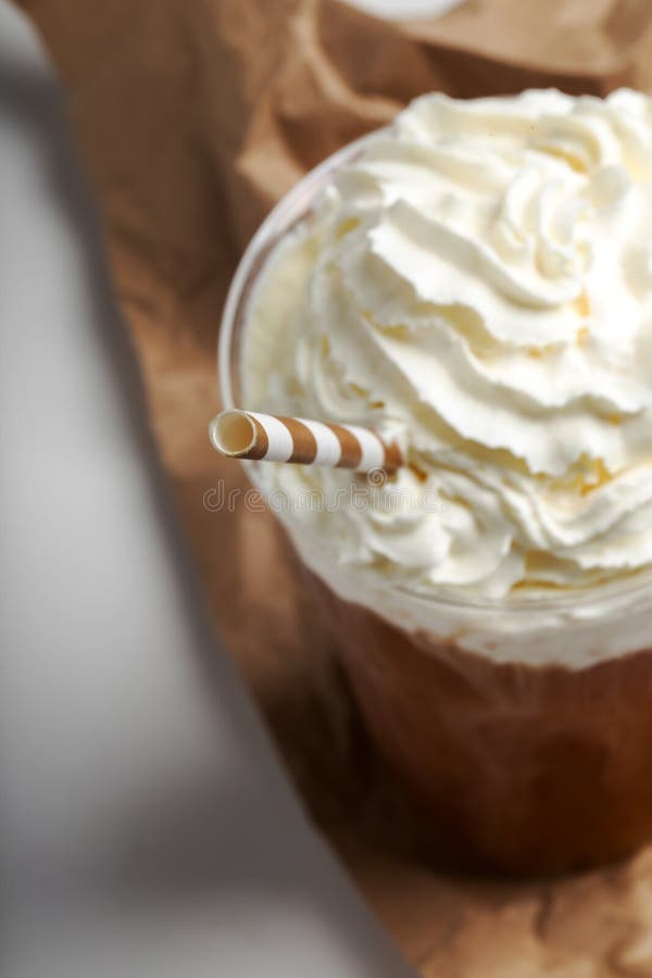 Frappe coffee stock photo. Image of closeup, foam, glass - 60389884