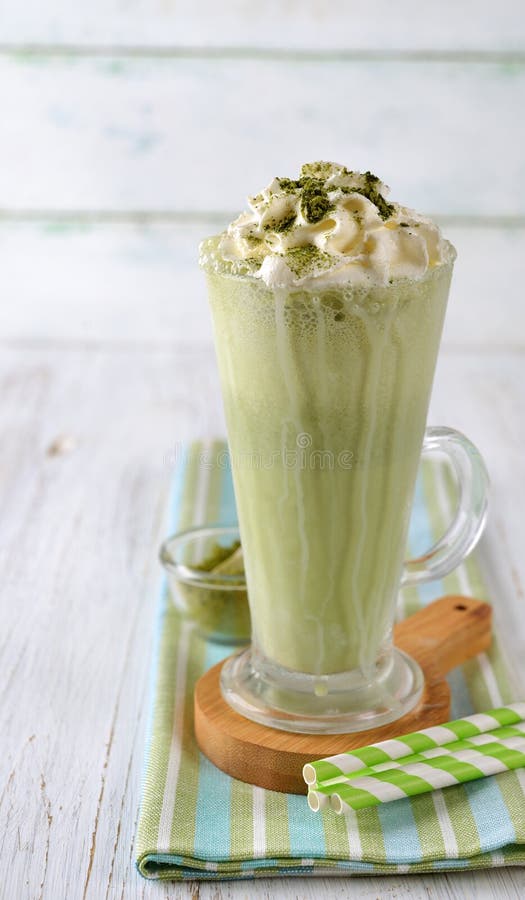 Frappe with Green Tea Matcha Stock Photo - Image of cocktail, decorated ...