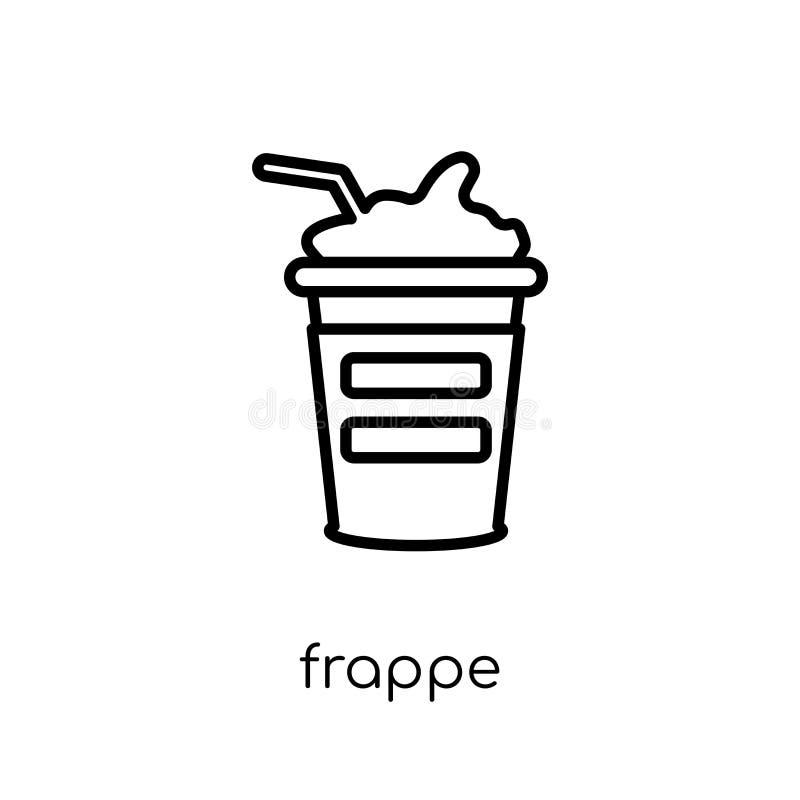 Frappe Outline Vector Icon. Thin Line Black Frappe Icon, Flat Vector ...