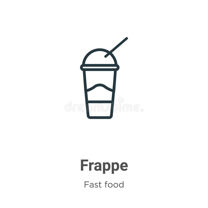 Frappe Outline Vector Icon. Thin Line Black Frappe Icon, Flat Vector Simple Element Illustration ...