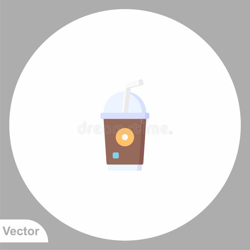 Frappe Vector Icon Sign Symbol Stock Vector - Illustration of drink ...
