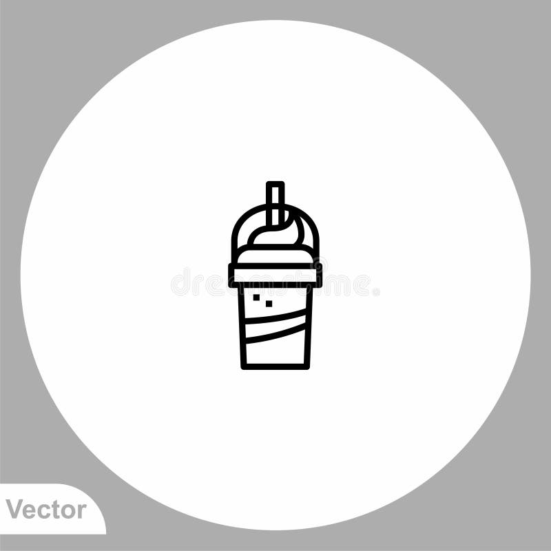 Frappe Vector Icon Sign Symbol Stock Vector - Illustration of drink ...