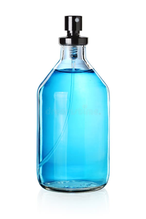 Frasco de perfume azul imagem de stock. Imagem de fragrância - 105197653