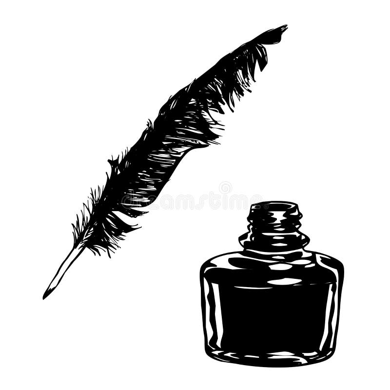 Dibujo Vectorial De Pluma Antigua Y Tinta Ilustración del Vector ...