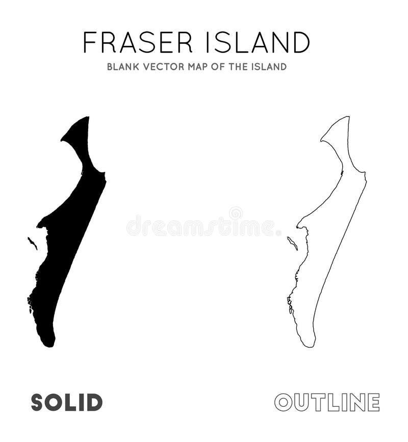 Fraser Island map. stock vector. Illustration of geography - 157486203