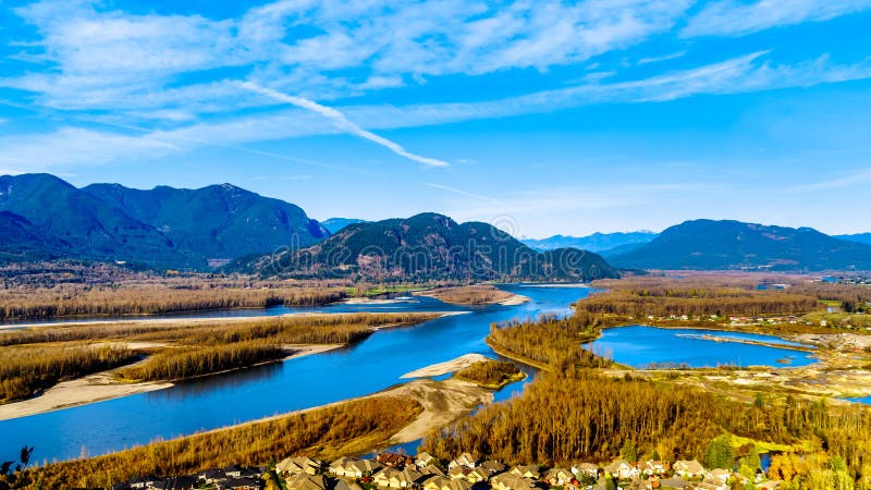 The Fraser River As it Flows Though the Coast Mountain Range Past the ...