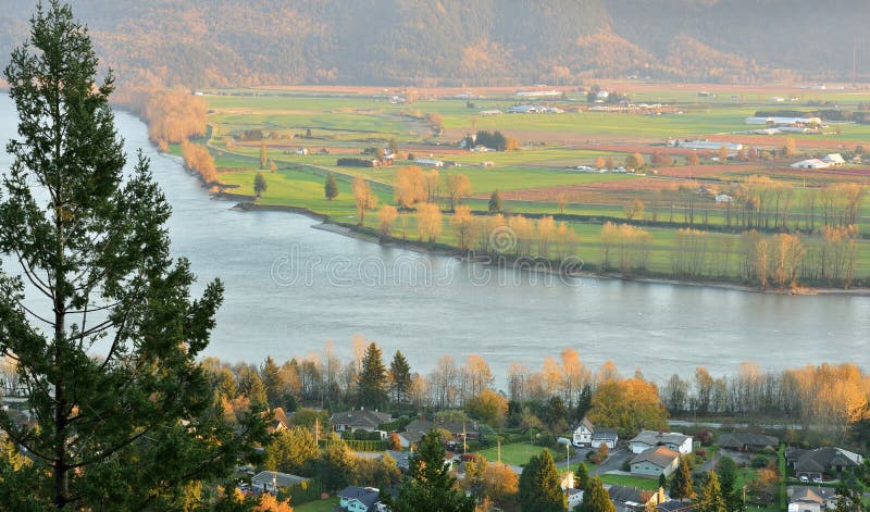 Aerial View of the Vedder Crossing in Chilliwack City, Where the Vedder ...