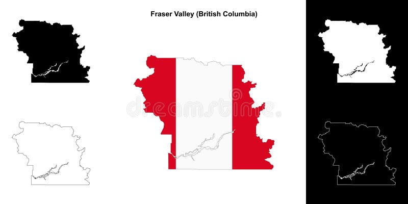 Fraser Valley outline map stock vector. Illustration of shape - 357726390