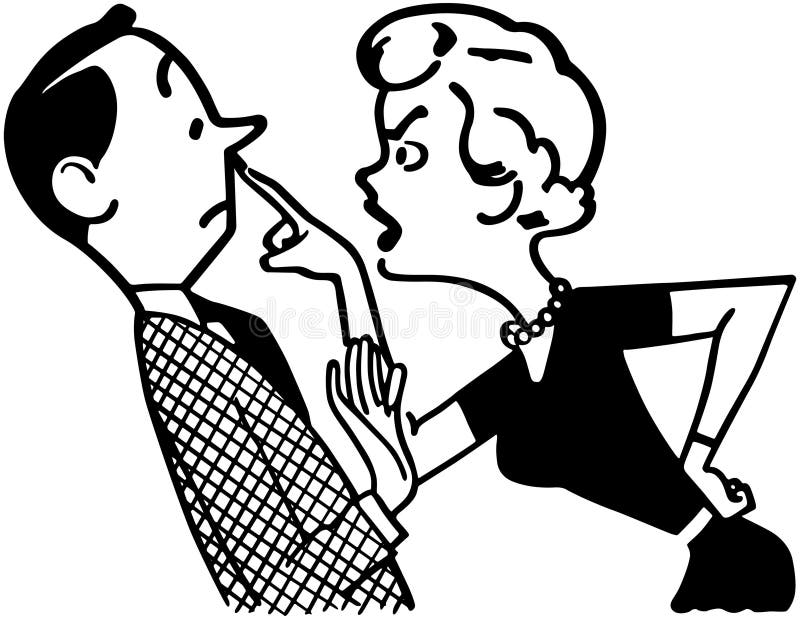 Frau, die Ehemann schilt vektor abbildung. Illustration von telefone ...
