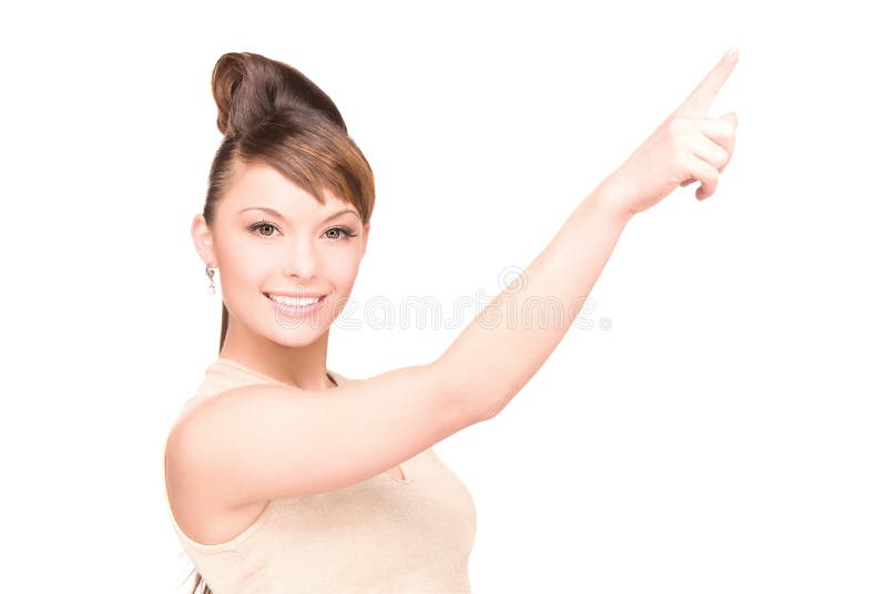 Frau, Die Ihren Finger Zeigt Stockfoto - Bild von richtung, finger ...