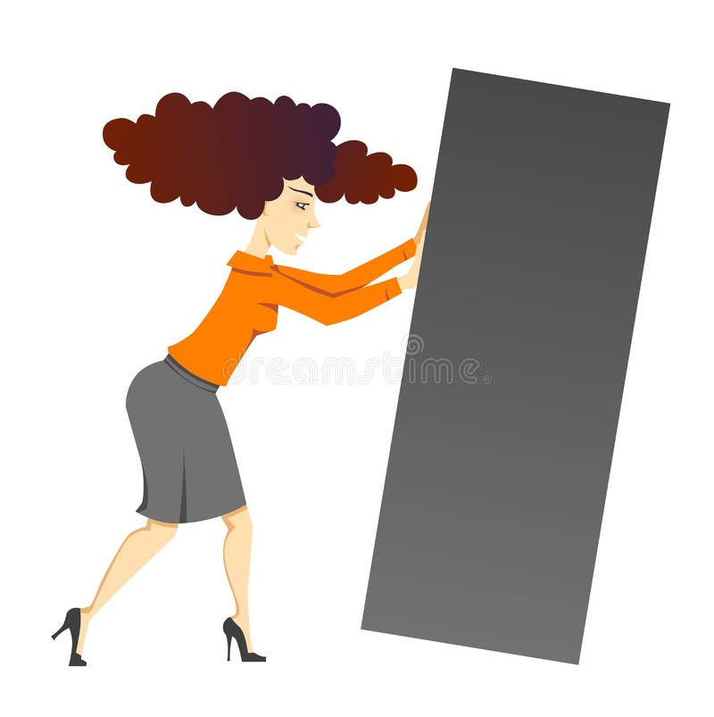 Frau mit Block vektor abbildung. Illustration von hindernis - 44882763