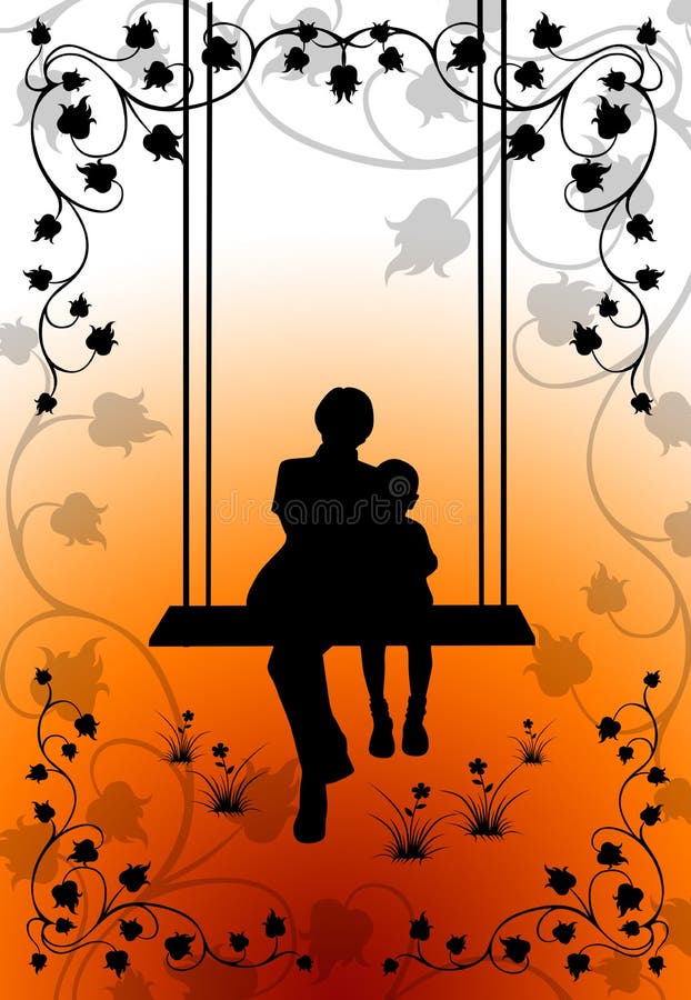 Frau mit einem Kind stock abbildung. Illustration von treuhänderschaft ...