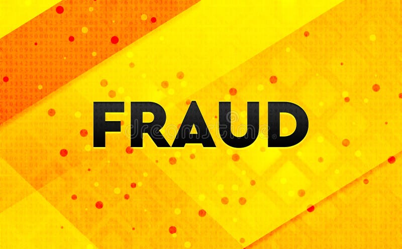 Fraud Abstract Digital Banner Yellow Background Stock Illustration ...