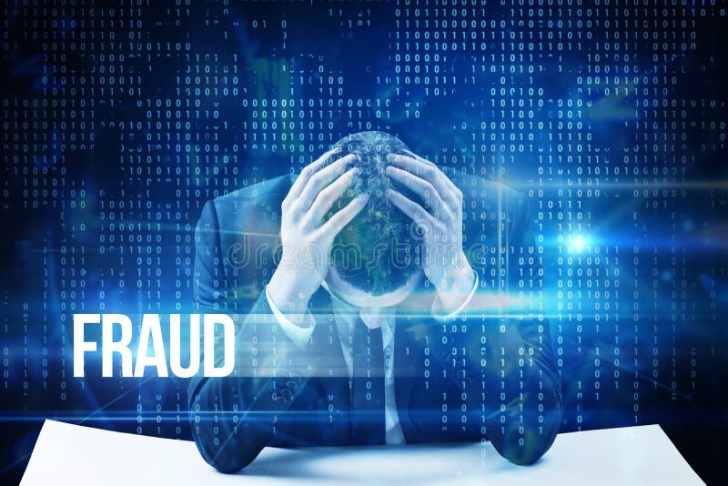 Fraud Against Blue Technology Interface with Binary Code Stock Image ...