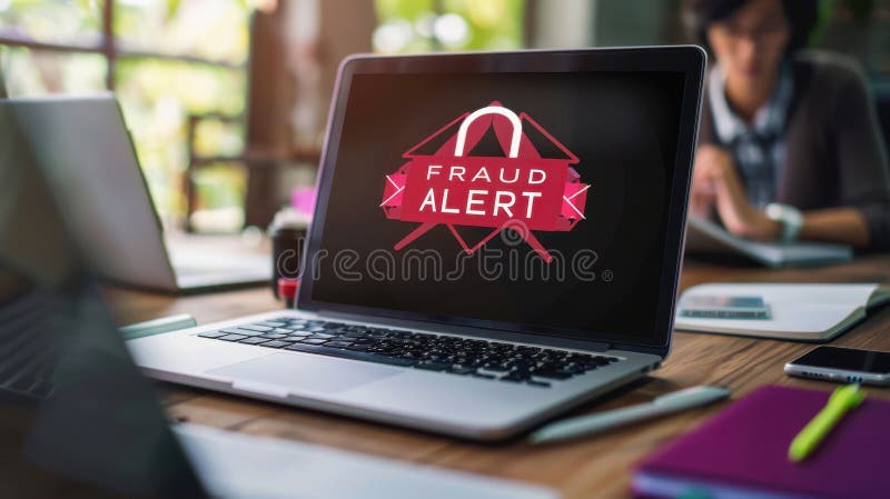 The Fraud Alert Notification.AI Generated Image Stock Photo - Image of ...