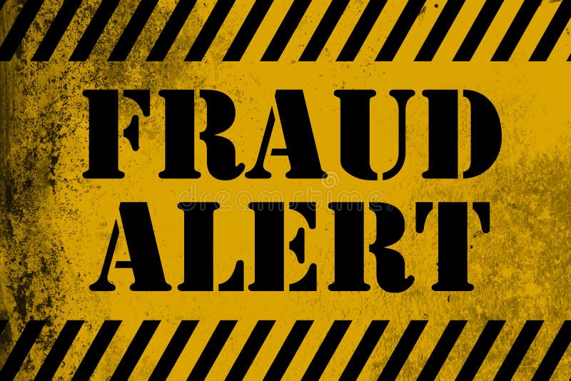 Fraud Alert Sign Yellow with Stripes Stock Illustration - Illustration ...