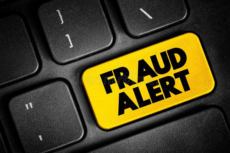 Fraud Alert Text Button on Keyboard, Concept Background Stock Image ...