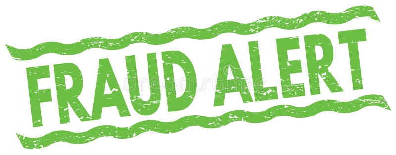 FRAUD ALERT Text on Green Lines Stamp Sign Stock Illustration ...